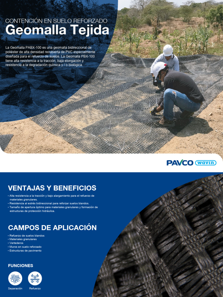 Geomalla PABX-100: Refuerzo de Suelos | PDF