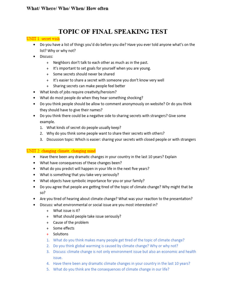 Topic of Final Speaking Test | PDF | Microcredit | Poverty