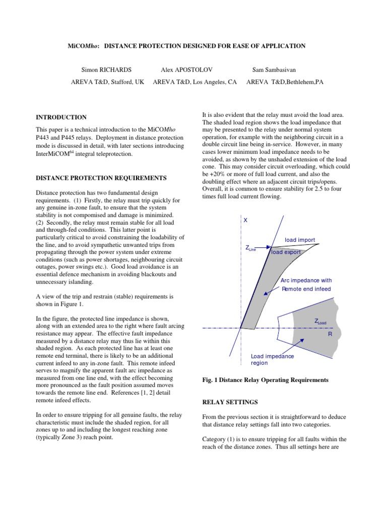 MiCOMho: Simplified Distance Protection | PDF | Relay | Electrical ...
