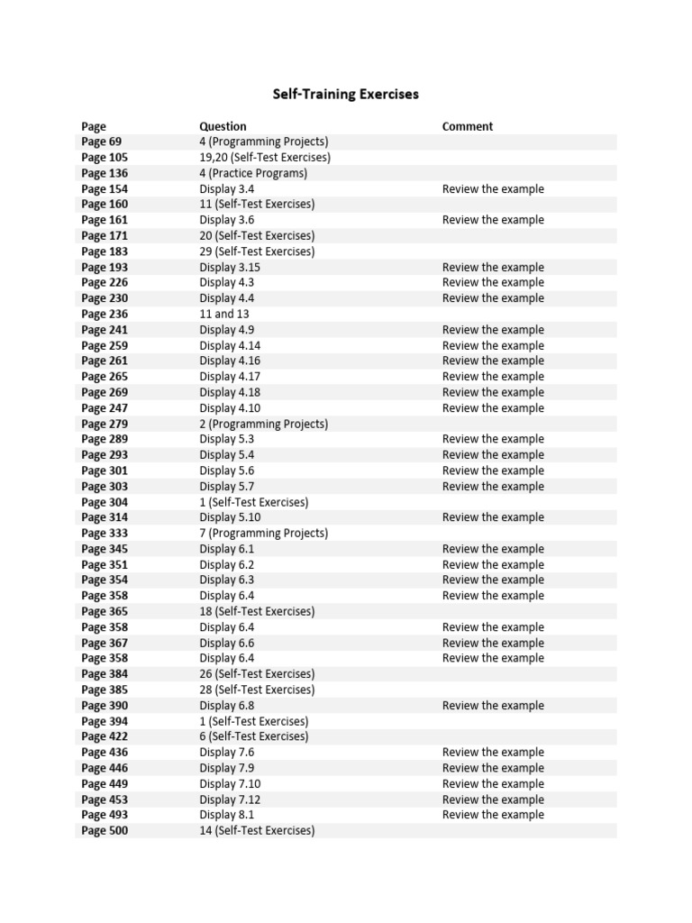 Self Training Excercises | PDF | Physical Fitness | Physical Exercise