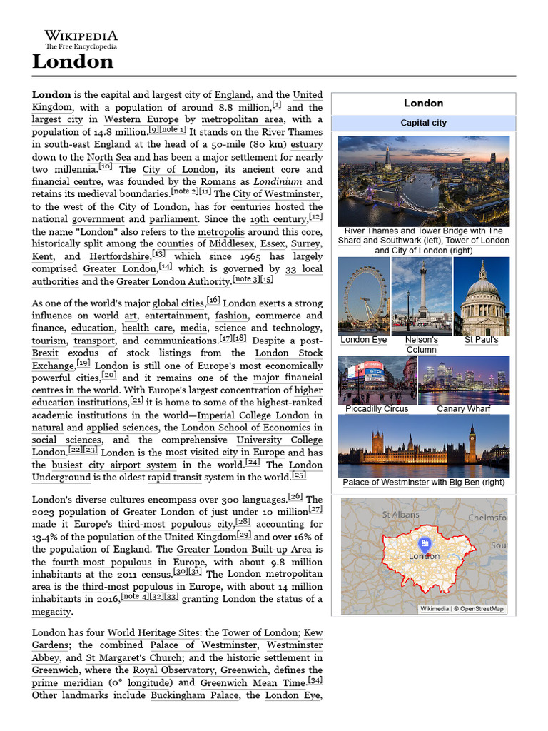 London - Wikipedia | PDF | London