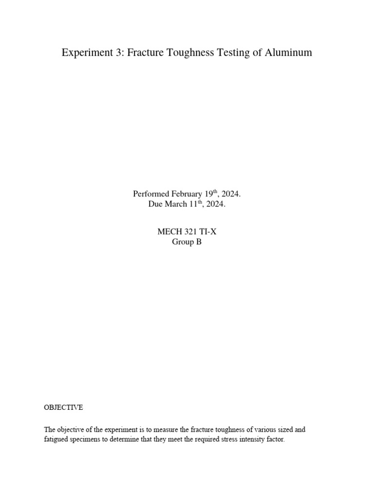 Mech 321 Lab 3 | PDF | Fracture | Fracture Mechanics