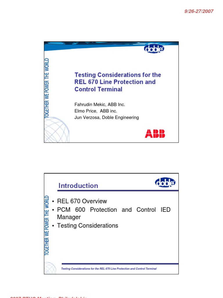 REL670 Testing Considerations | PDF | Signal (Electrical Engineering ...