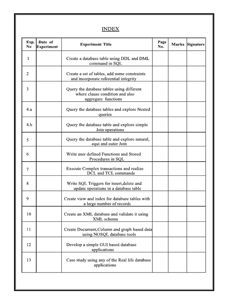 Dbms Lab Record | PDF Dbms Lab Record | PDF