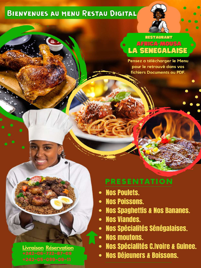 Africa Moussa Menu Restaurant by 242066600111 | PDF