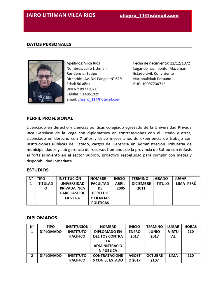 CV Regional-Jairo | PDF