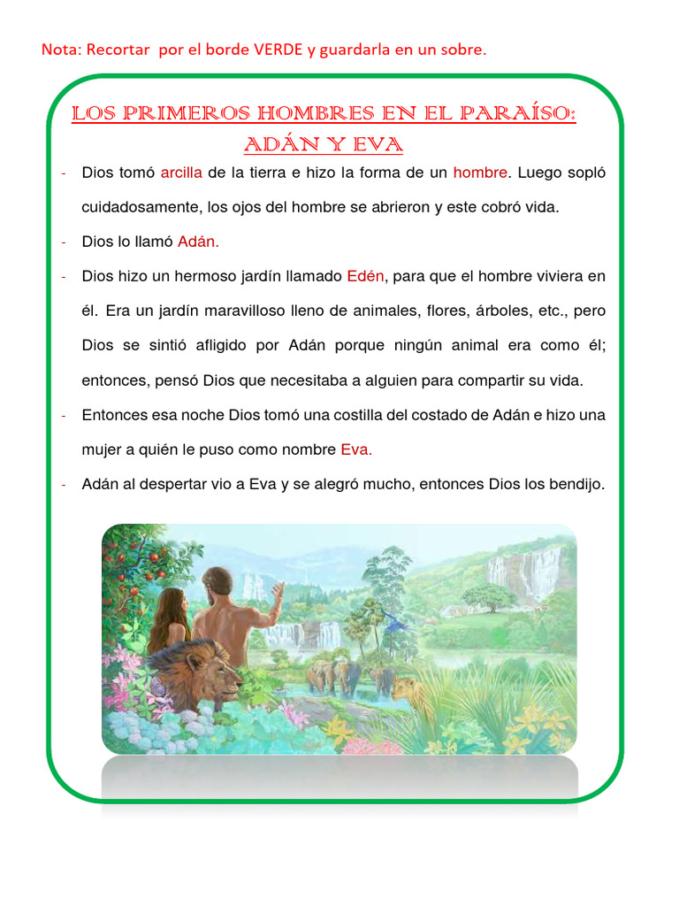 Adan y Eva - Material para Imprimir | PDF