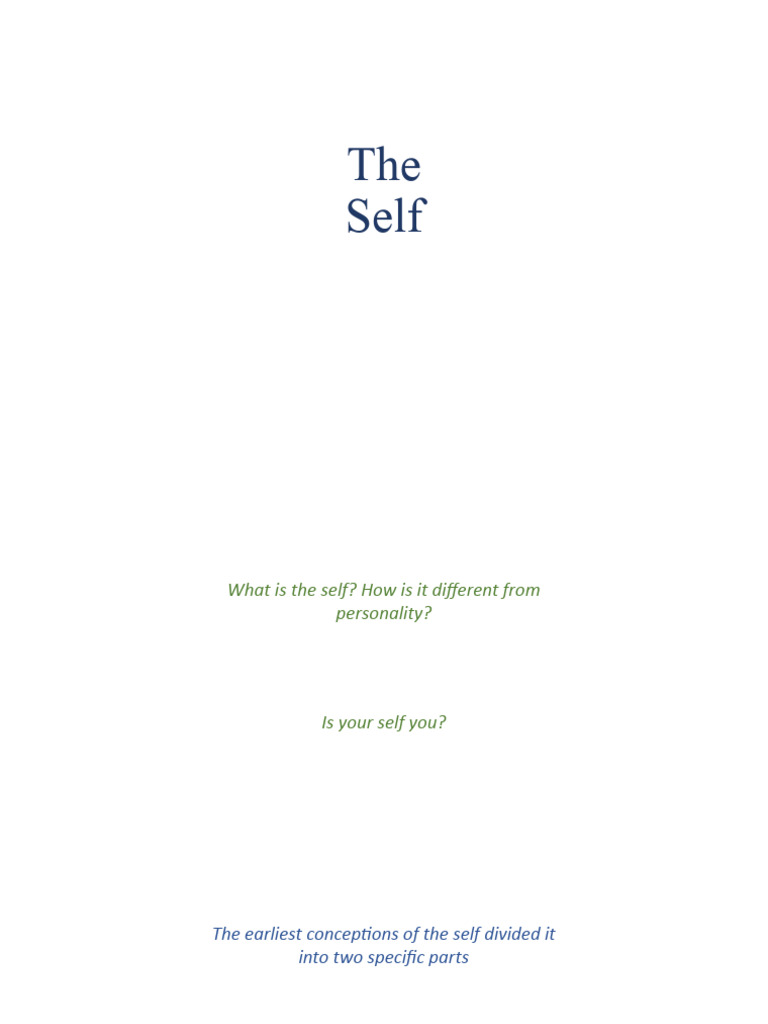 The Self | PDF | Self Esteem | Self Concept