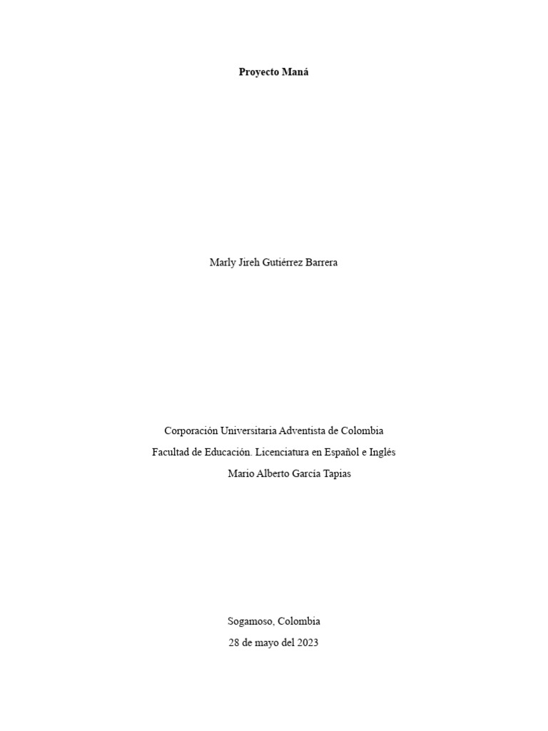 Proyecto Maná | PDF