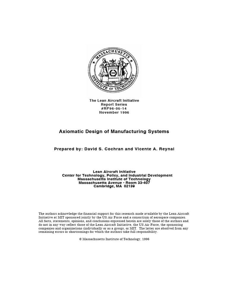 Axiomatic design of manufacturing systems | PDF | System | Parameter (Computer Programming)