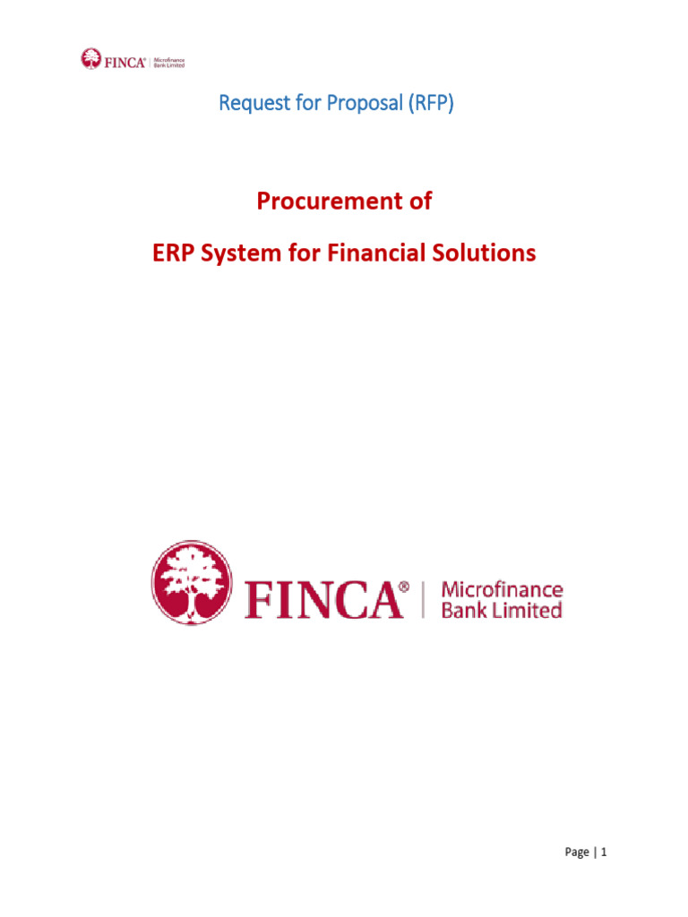 RFP ERP System For Financial Solution | PDF | Accounts Payable | Banks