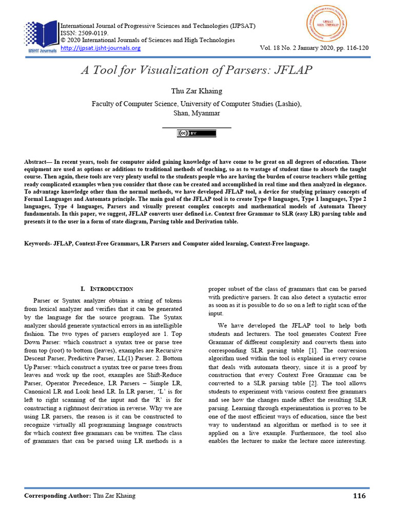 A Tool For Visualization of Parsers Jflap 2u4qtn29y2 | Download Free PDF | Parsing | Computer ...