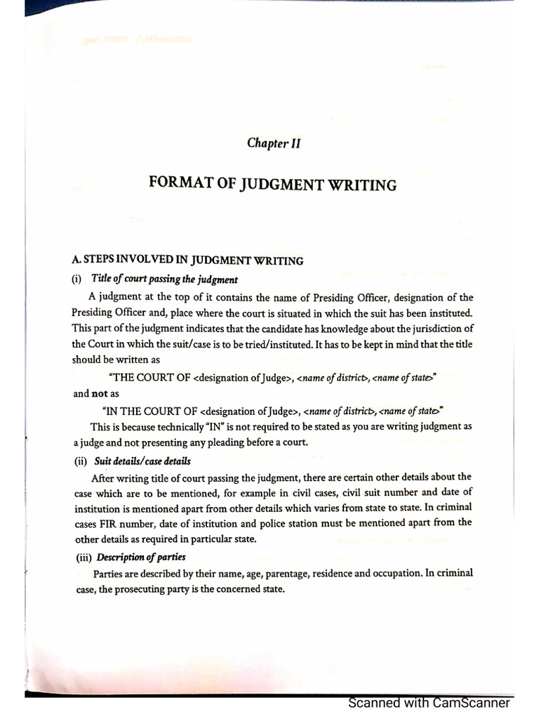 Specimen Format of Judgement Writing | PDF