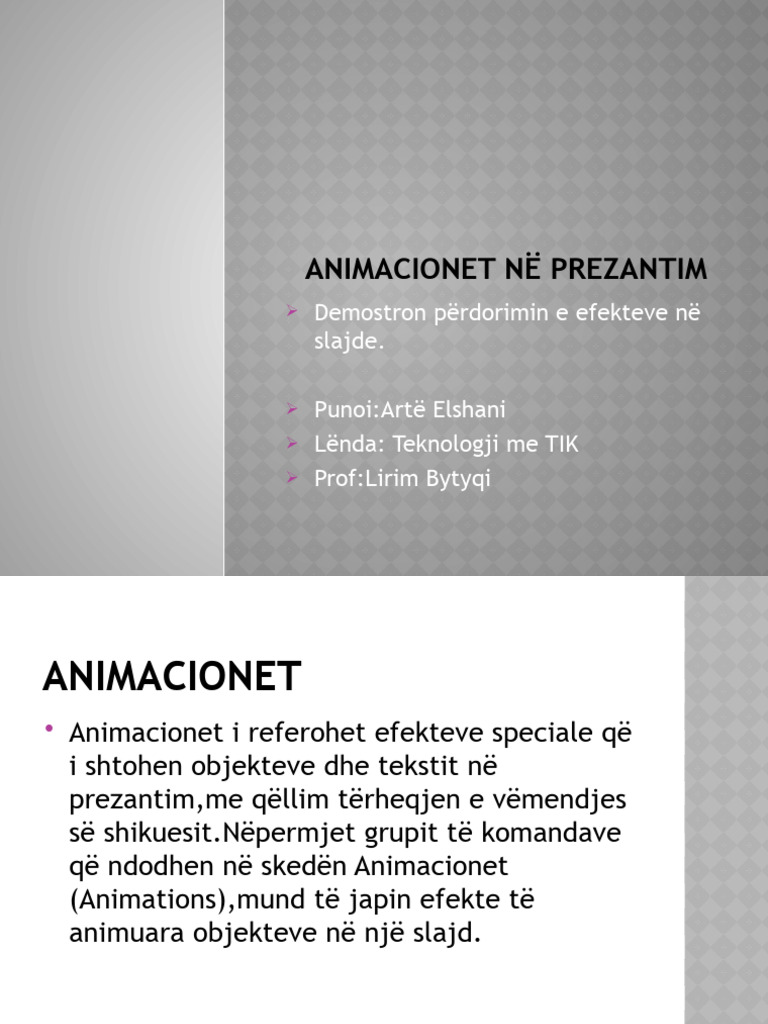 Animacionet Në Prezantim | PDF