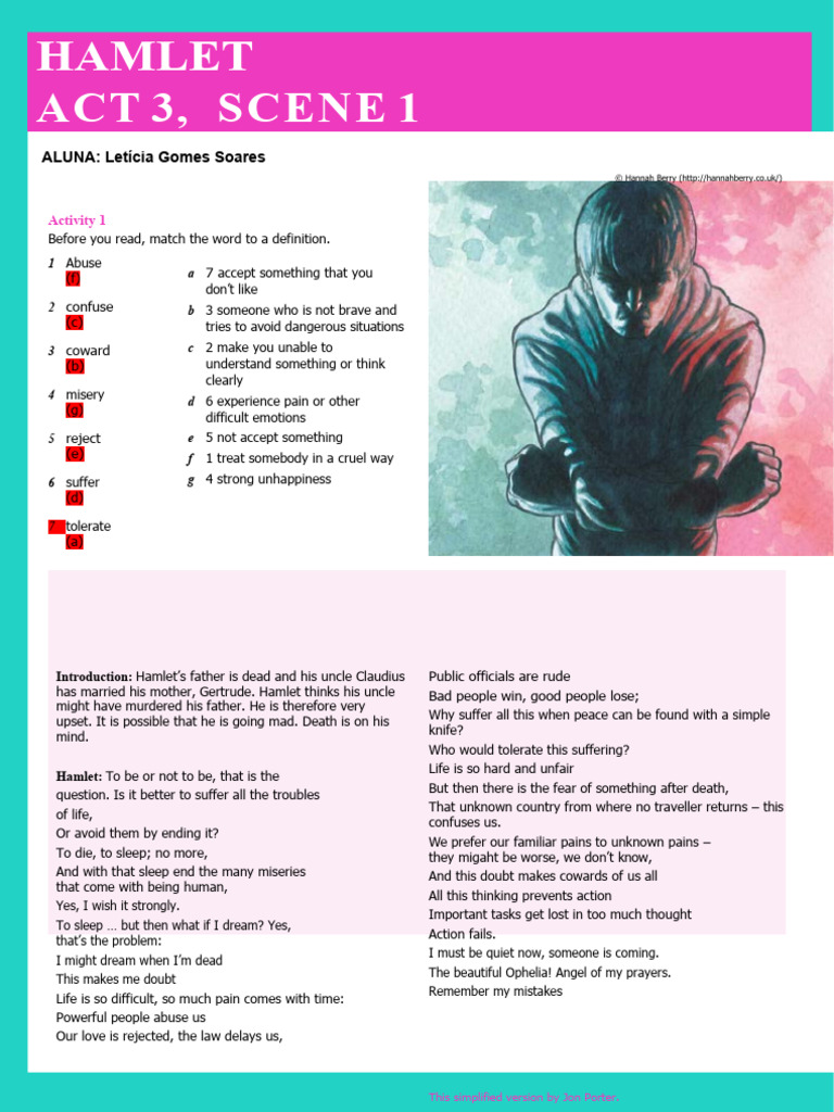 Letras - HAMLET Activities | PDF | Hamlet | Thought