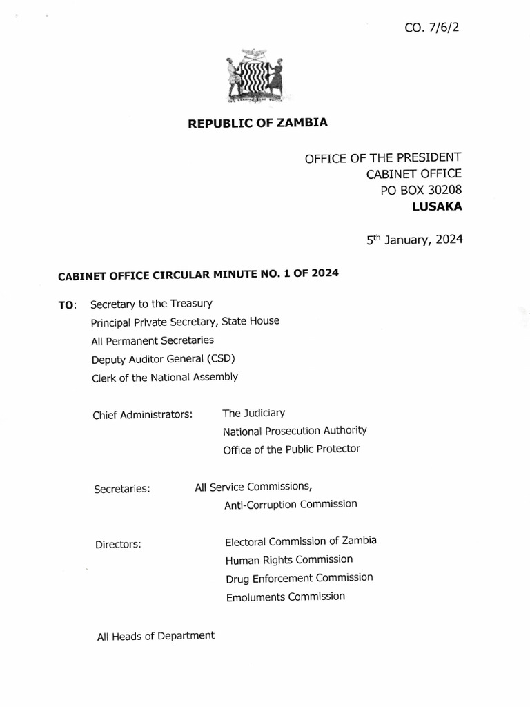 Cabinet Office Circular Minute No. 1 of 2024 | PDF