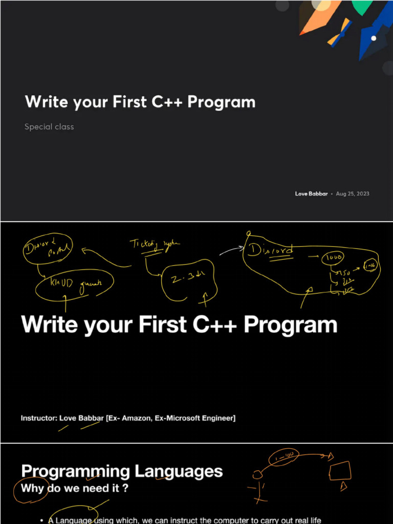 Write Your First C++ Program Slides | PDF