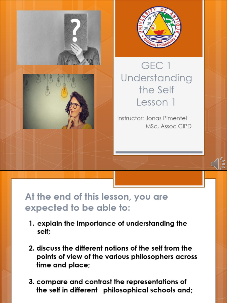 GEC1 Understanding The Self Lesson 1 | PDF | Soul | Experience