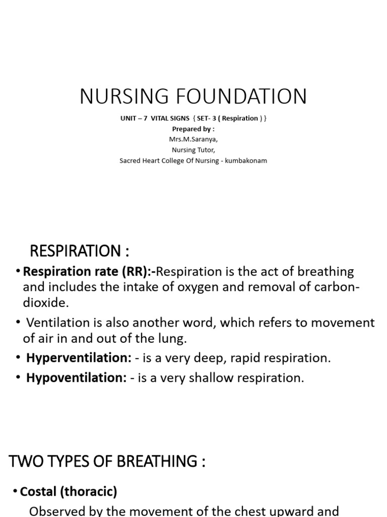 Understanding Respiratory Vital Signs | PDF | Wellness