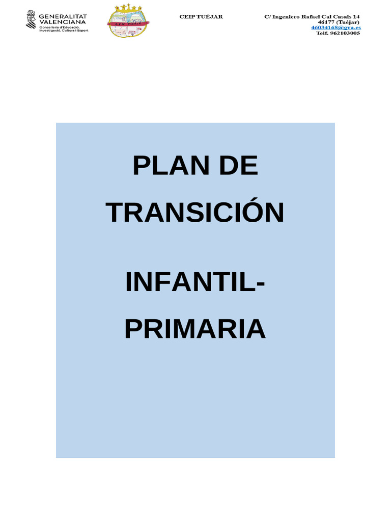 Transicion Infantil Primaria Pdf Educación Primaria Maestros