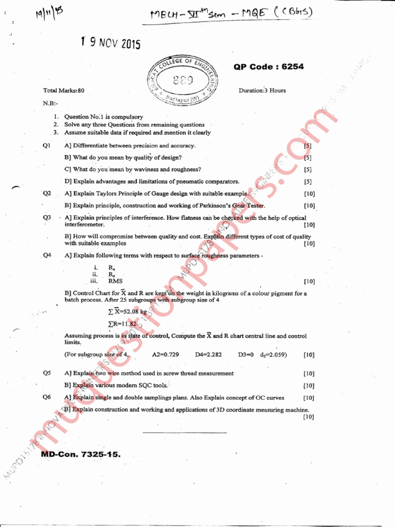 TE-MECH_SEM6_MQE_DEC15 | PDF