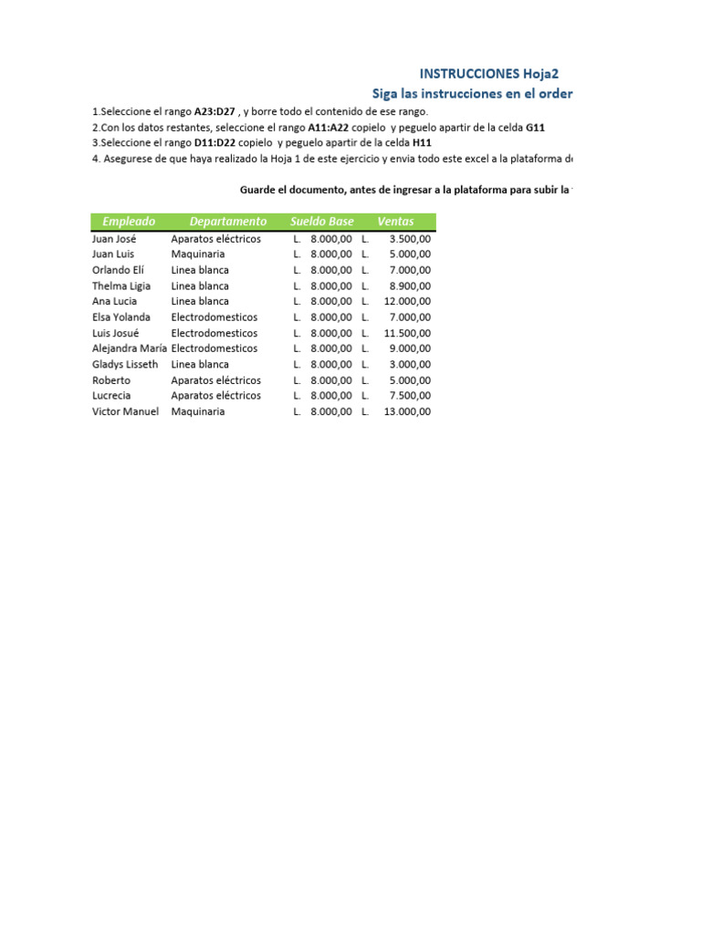 Ejercicio 1 Excel Básico | PDF