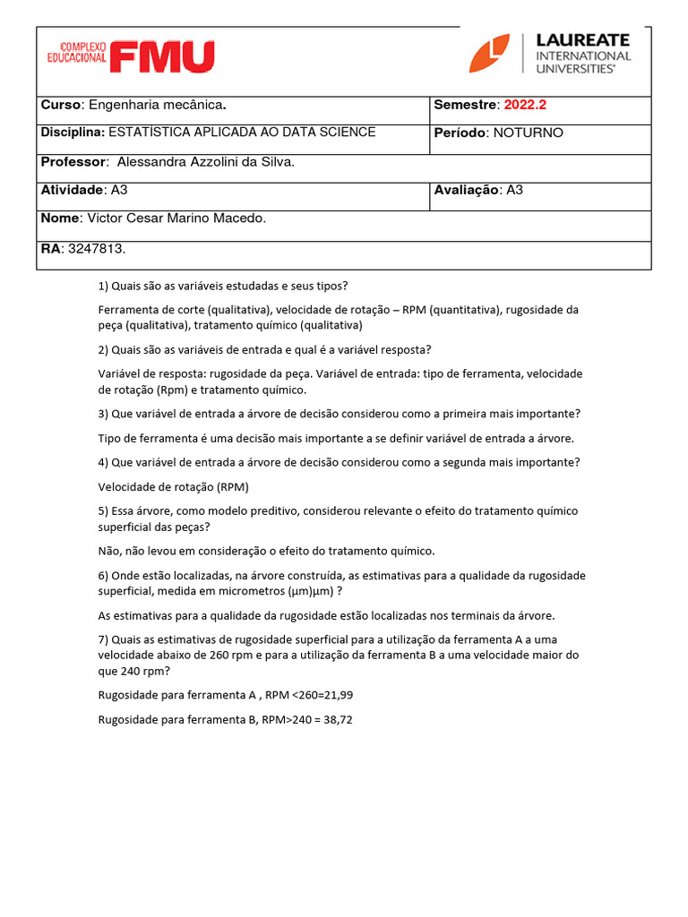 A3 Estatistica Data Science | PDF | Tecnologia e Engenharia