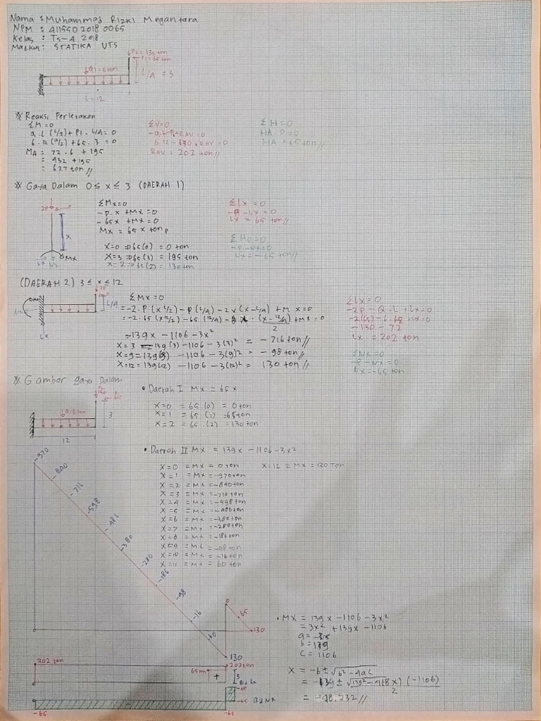 Rizki - Uts Statika-Ts-A-2018 | PDF