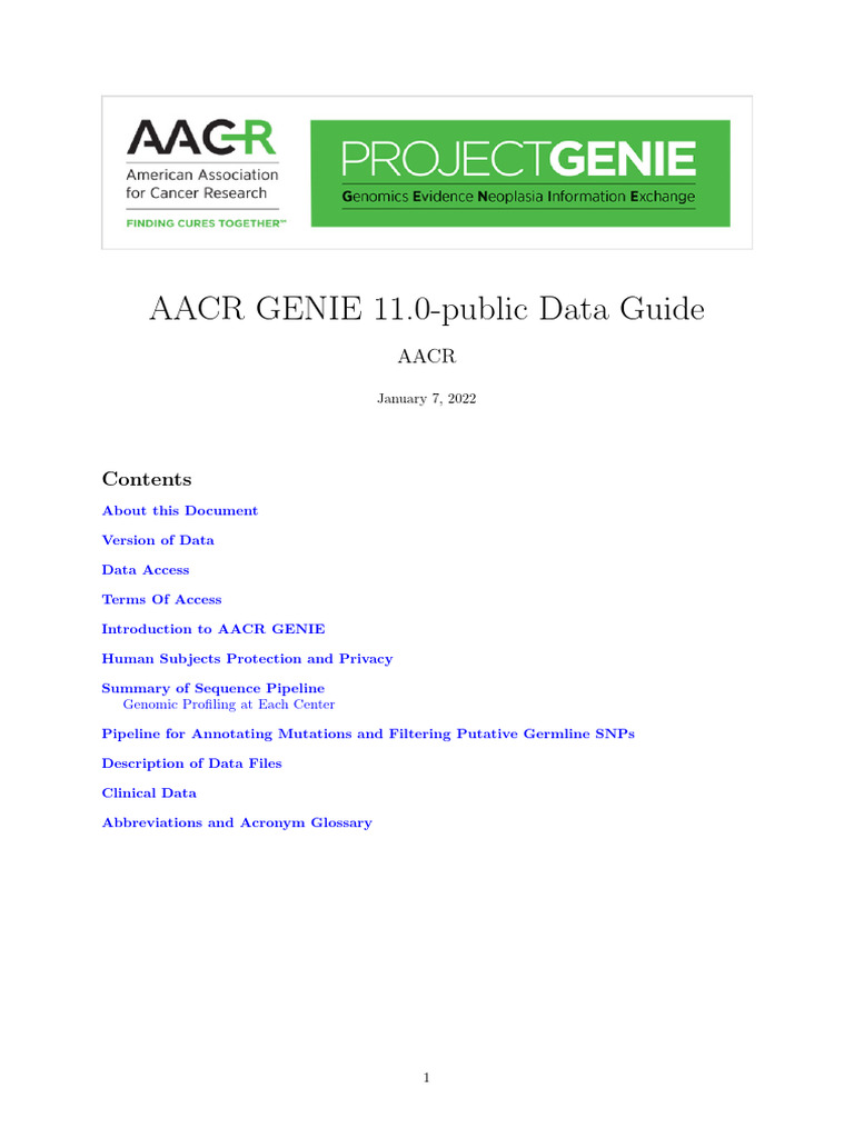 Genie Data Guide 11 0 Public Pdf Single Nucleotide Polymorphism