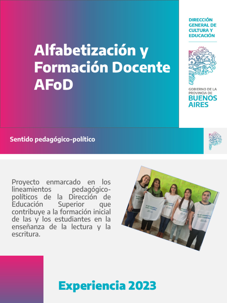 Proyecto AFoD: Formación en Lectura y Escritura | PDF | Enseñando ...