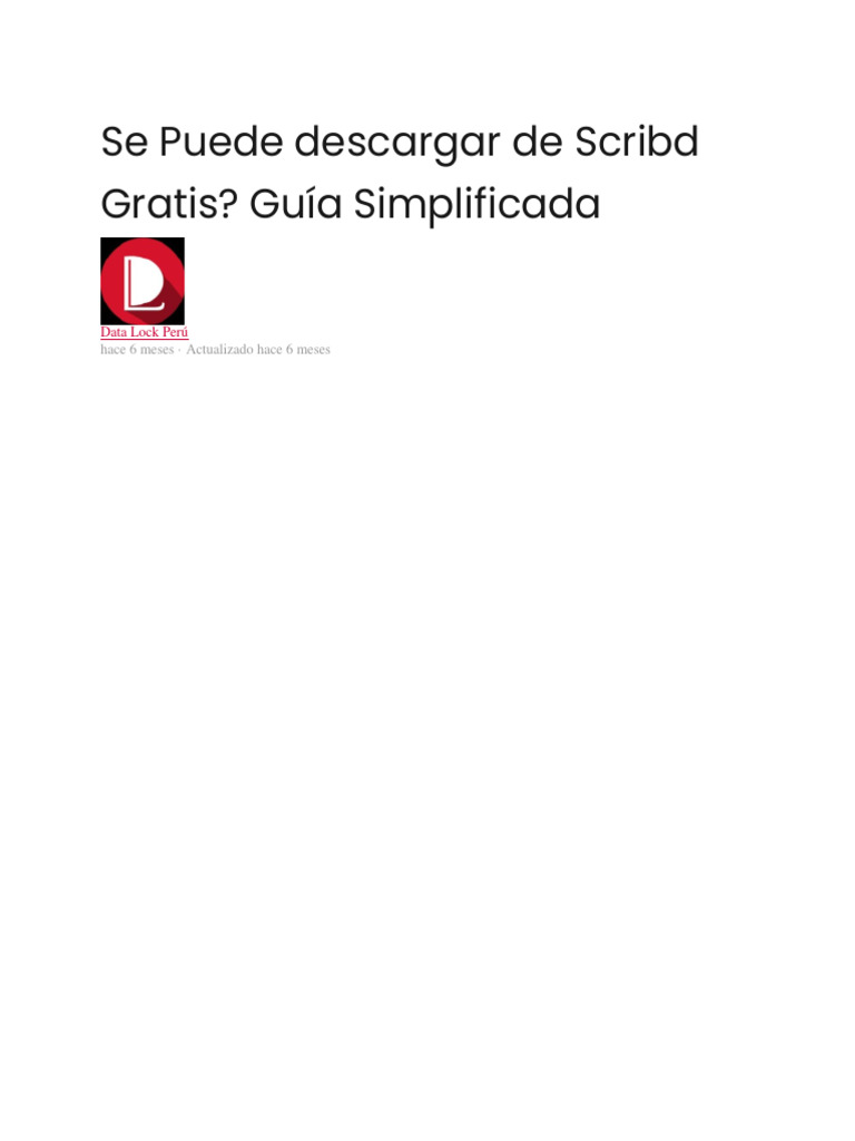 Se Puede Descargar de Scribd Gratis | PDF | Scribd | Sitios web