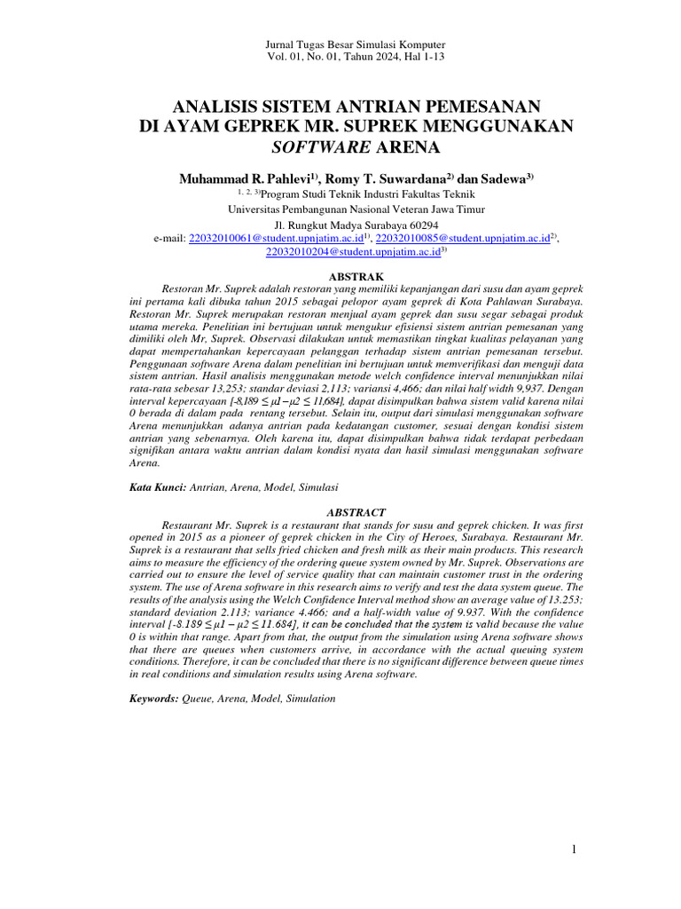 Kel 3 - Simulasi Diskrit - Jurnal | PDF