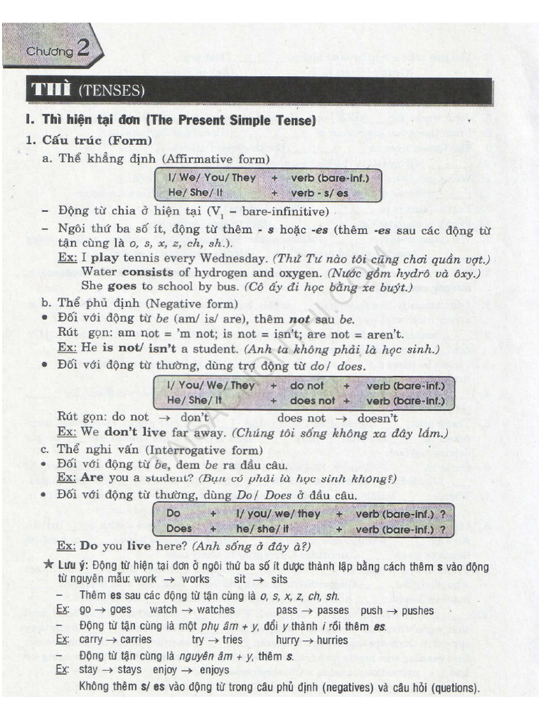 Thì HTĐ, HTTD, HTHT | PDF