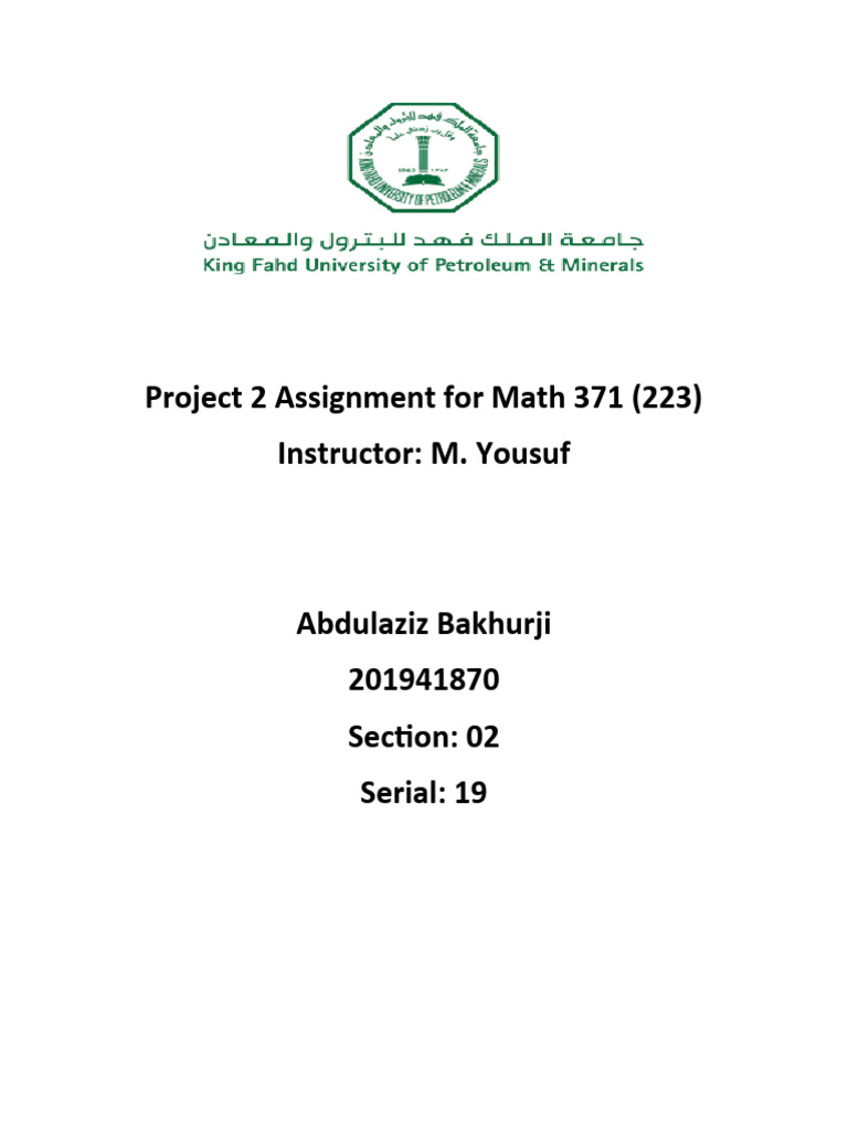 Math 371 - Project 2,3 2 | PDF | Mathematics
