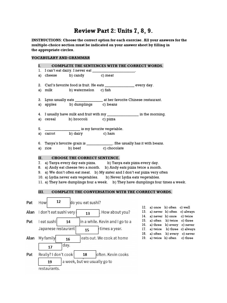 Review Part 2 | PDF | Verb | Syntax
