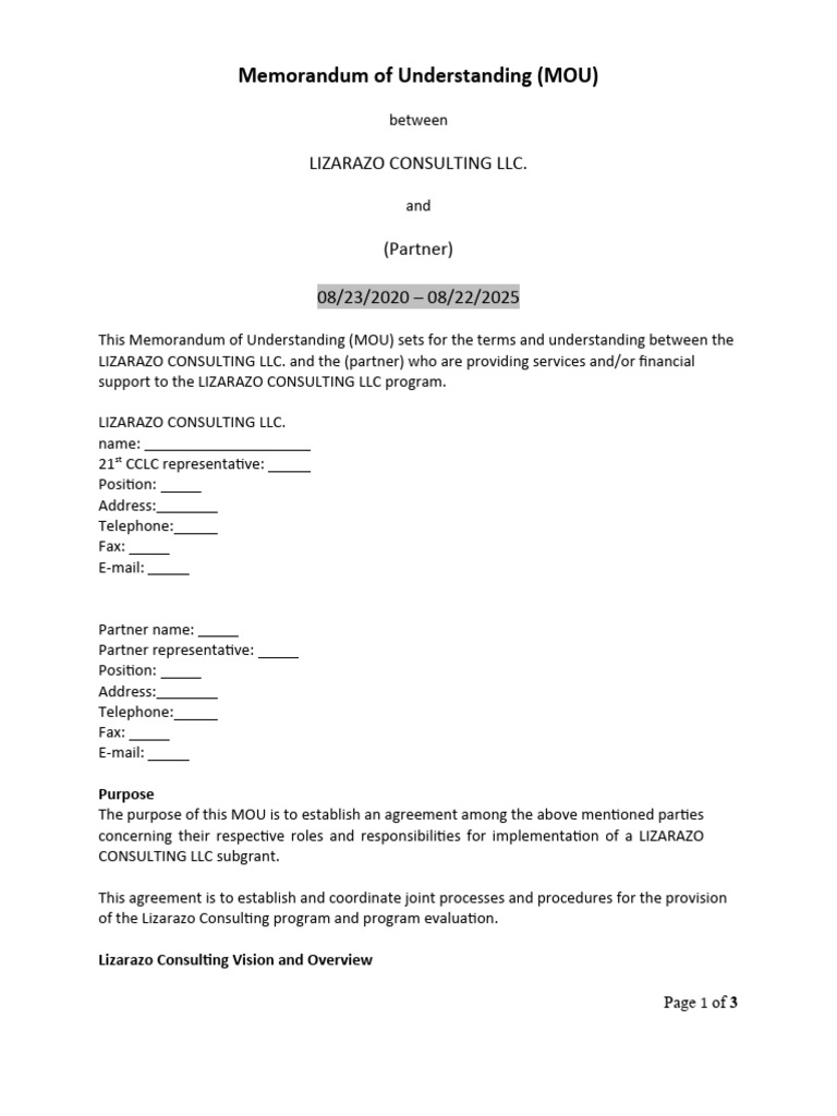 Appendix F 21st CCLC Sample Mou | PDF | Program Evaluation