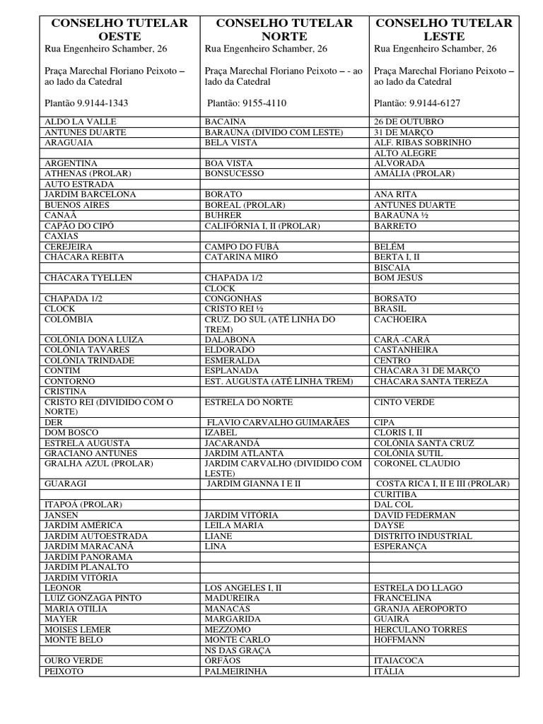Territorializacao Conselhos Tutelares | PDF