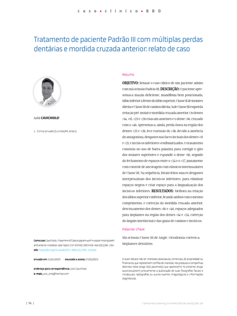 Tratamento Ortodontico Classe III com Elásticos | PDF | Dente humano ...