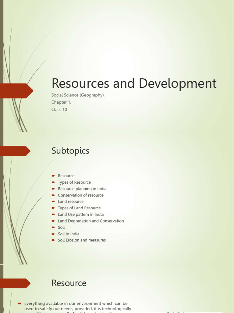 Socialsciencegeographychap1class10ppt 230114182843 f1c9f7f9 | PDF | Soil | Resource