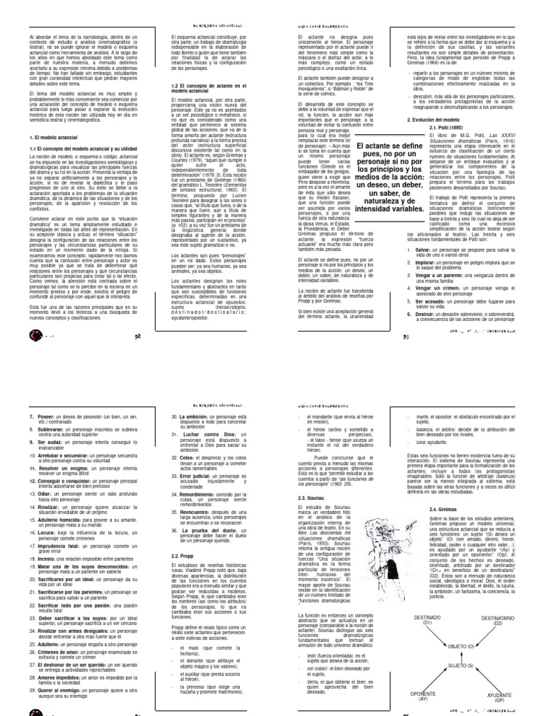 Esquema Actancial. | PDF