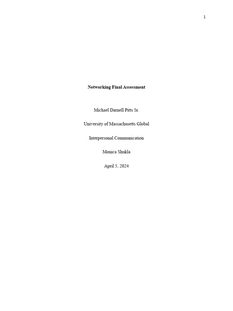 Networking Final Assessment | PDF | Computer Network | Osi Model