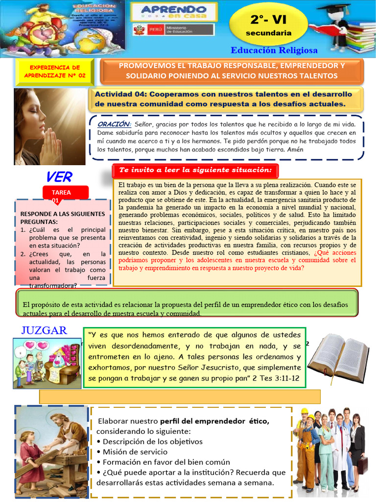 4ta Semana FICHA 2° GRADO DE SECUNDARIA-word 2B | PDF | Iniciativa ...