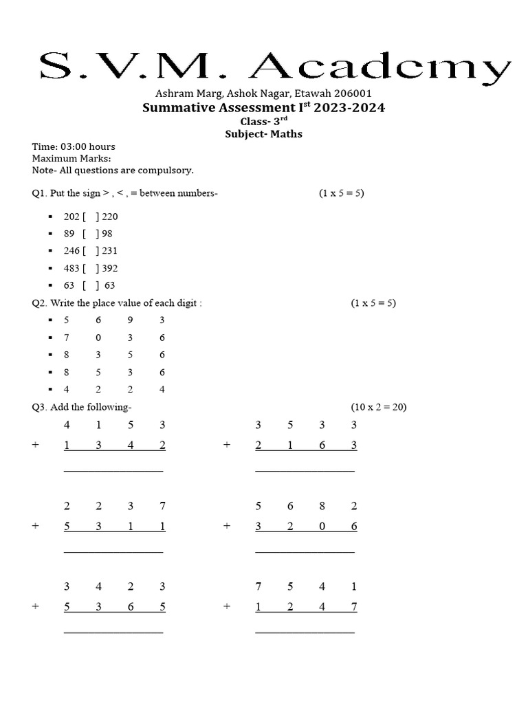3 Maths | PDF