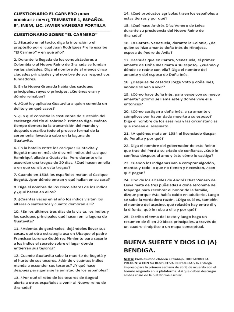 cuestionario-el-carnero-juan-rodr-guez-freyle-trim-1-esp-9-inem