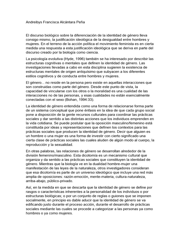 Informe de Lectura Genero y Masculinidad | PDF | Género | Estudios de género