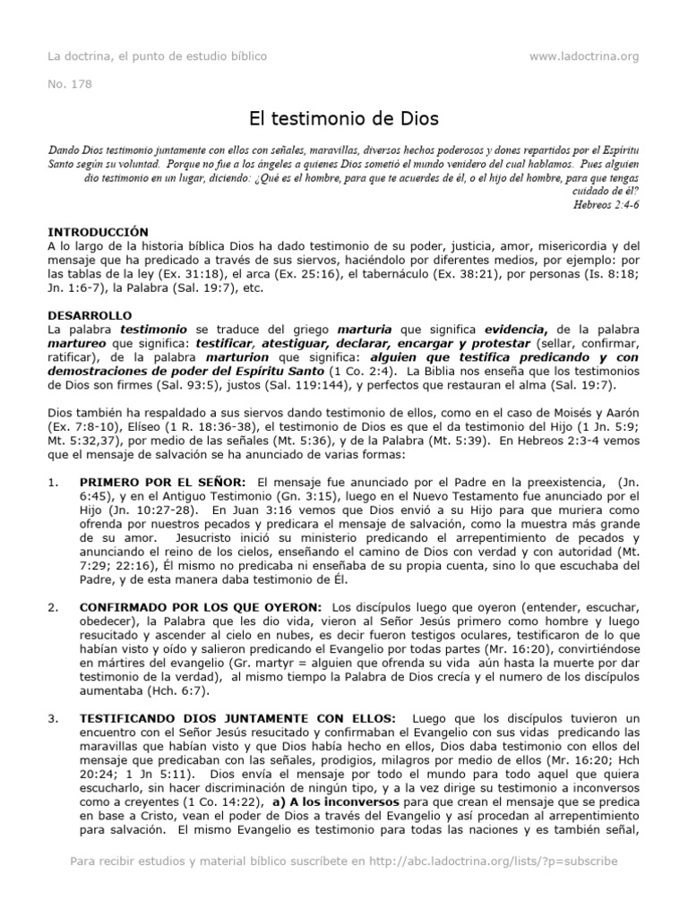108 El Testimonio de Dios | PDF | Jesús | Evangelio de Mateo