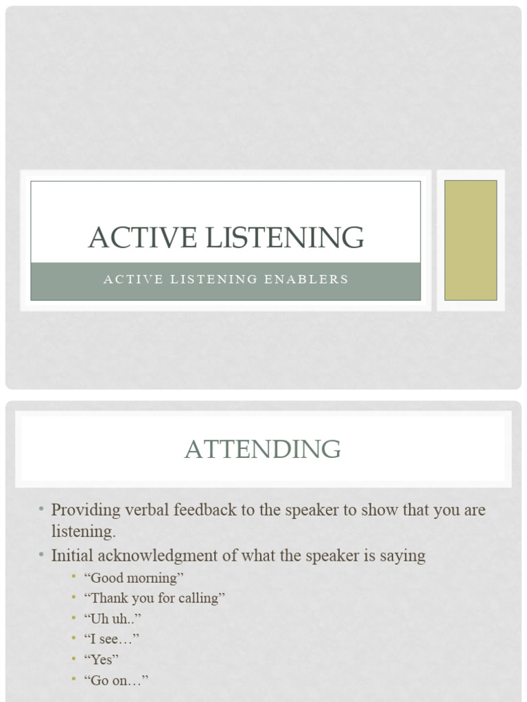 ACTIVE LISTENING (1) | PDF