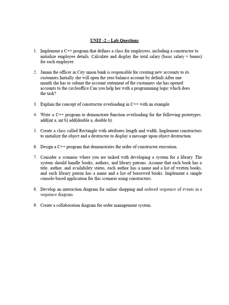 Unit 2 - Week 1 - Tutorial Lab Programs | PDF