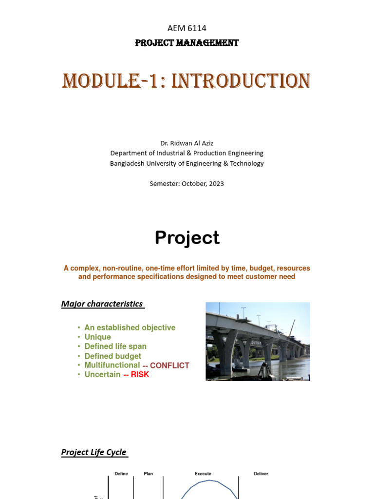 Module-1: INTRODUCTION: AEM 6114 Project Management | PDF | Net Present Value | Feasibility Study