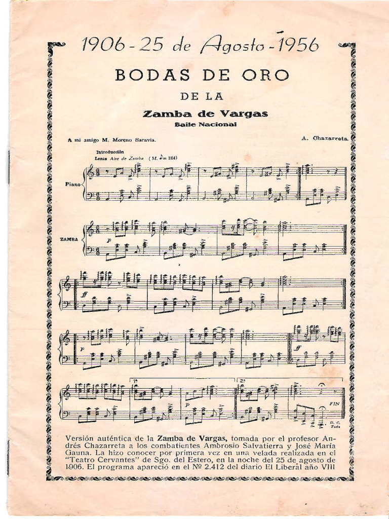 Zamba de Vargas - 50 Años | PDF